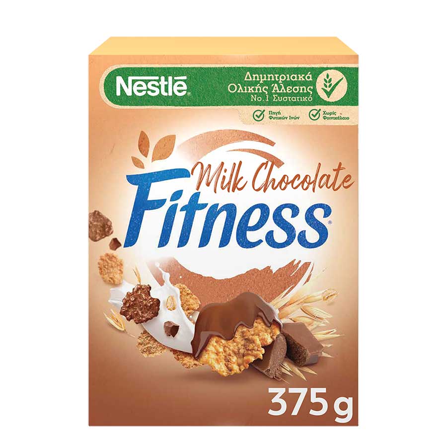 Nestle Fitness Δημητριακά Ολικής Άλεσης Με Σοκολάτα Γάλακτος 375γρ.
