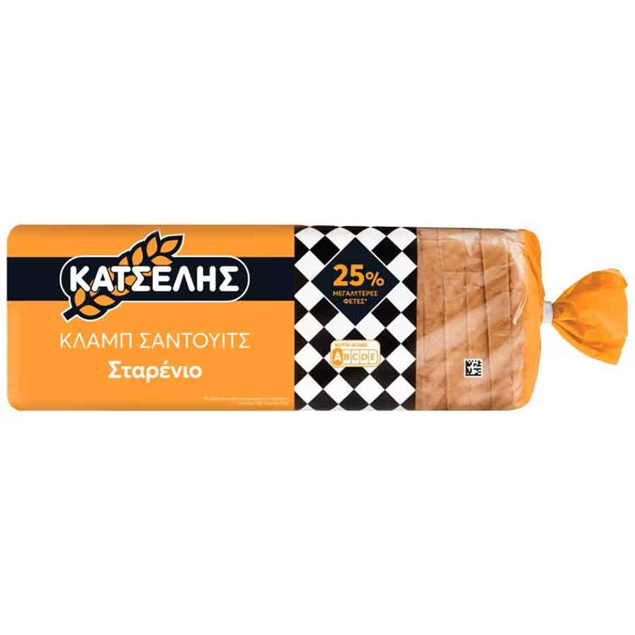 Κατσέλης Ψωμί Τοστ Κλαμπ Σαντουιτς Σταρένιο Σε Φέτες 1Kg.