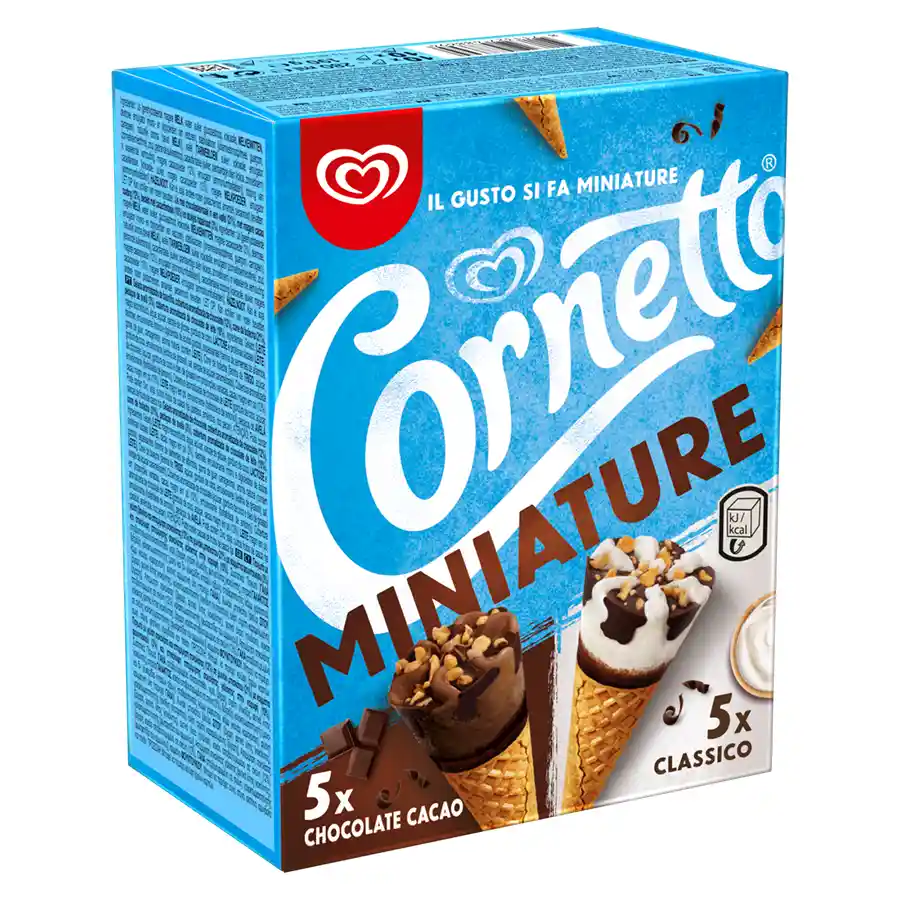 Algida Cornetto Παγωτό Miniatures Βανίλια Σοκολάτα 10x19γρ./28ml.